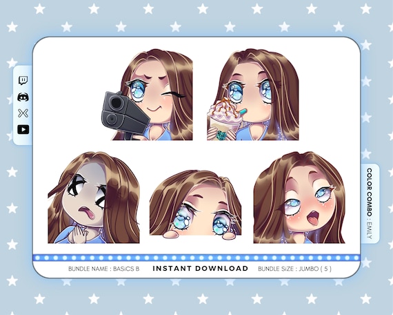 Digital Drawing And Illustration Streamer Set 2 Cute Chibi Girl Twitch