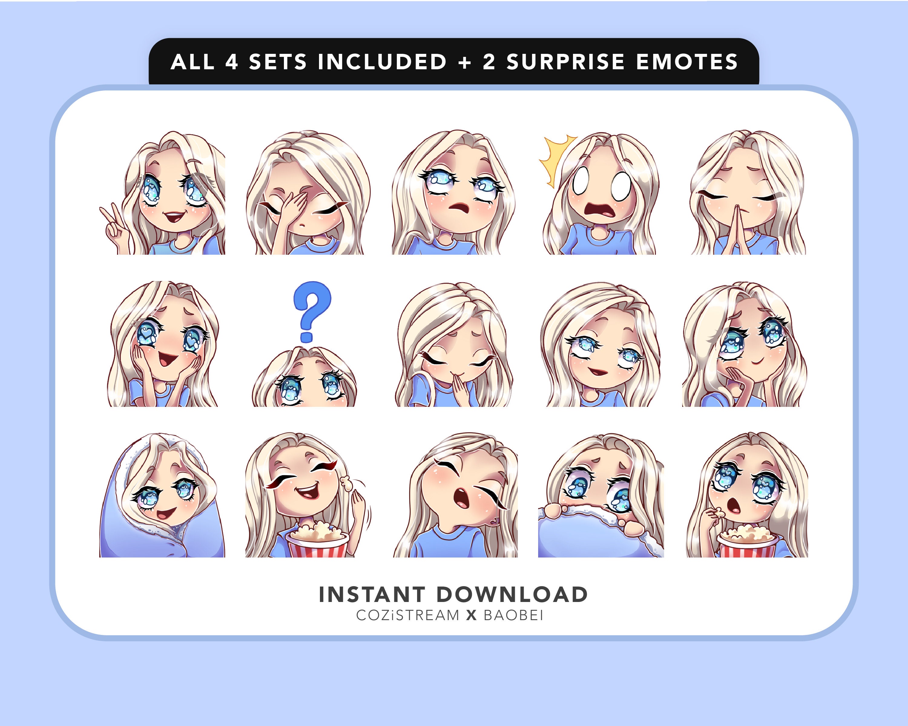 SUPER BUNDLE Emote Pack Milania : Vanilla Skin . Butter - Etsy