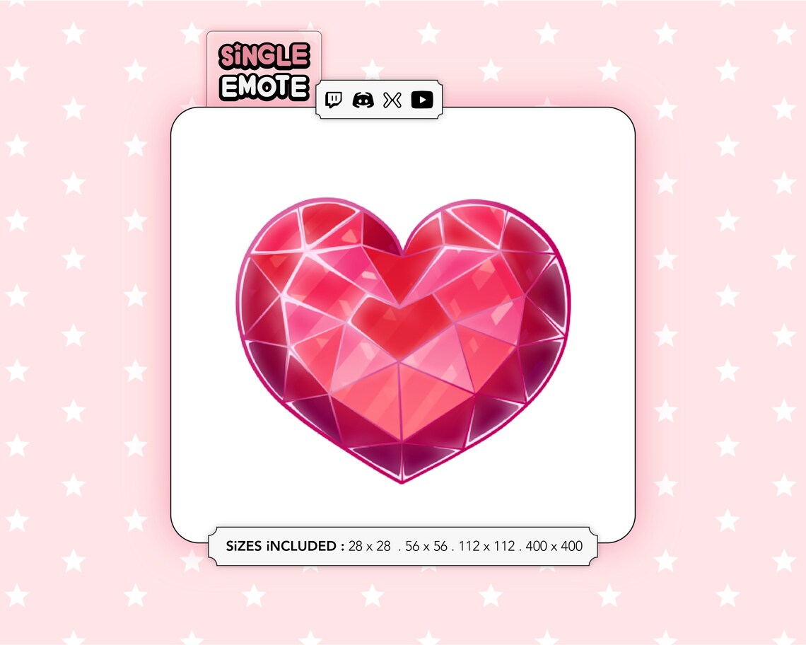 Heart Emote for Stream Red . Discord Emote . Twitch Emote - Etsy
