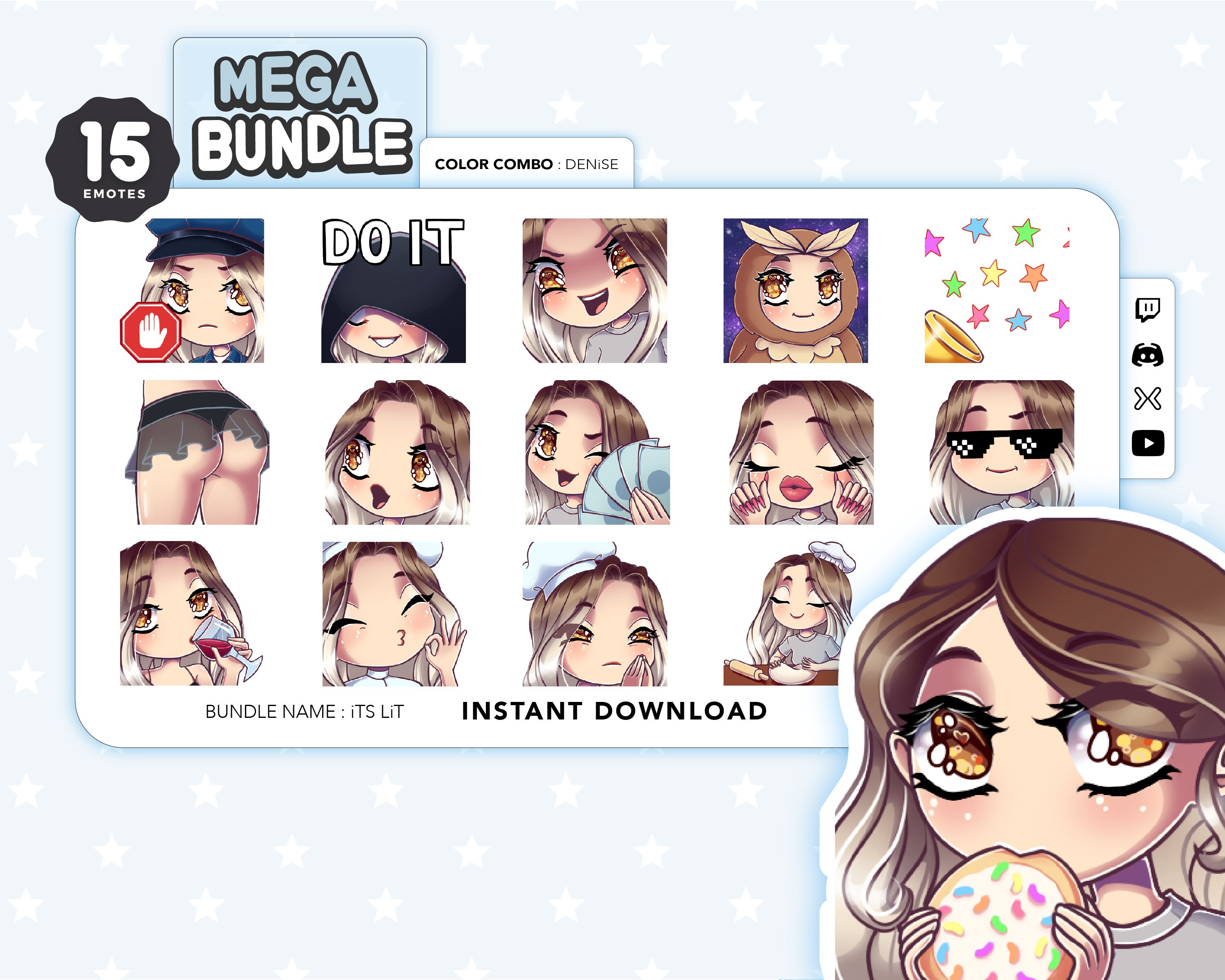 Art & Collectibles custom emotes clip art EViTA : teddy ombre hair ...