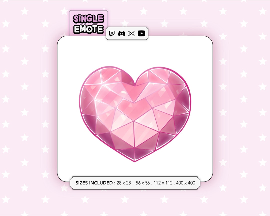 Heart Emote for Stream Pink . Discord Emote . Twitch Emote - Etsy