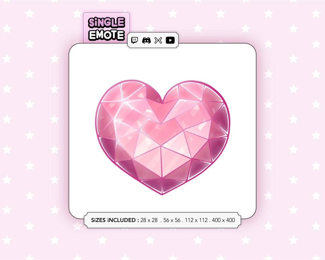 Heart Emote for Stream Pink . Discord Emote . Twitch Emote - Etsy