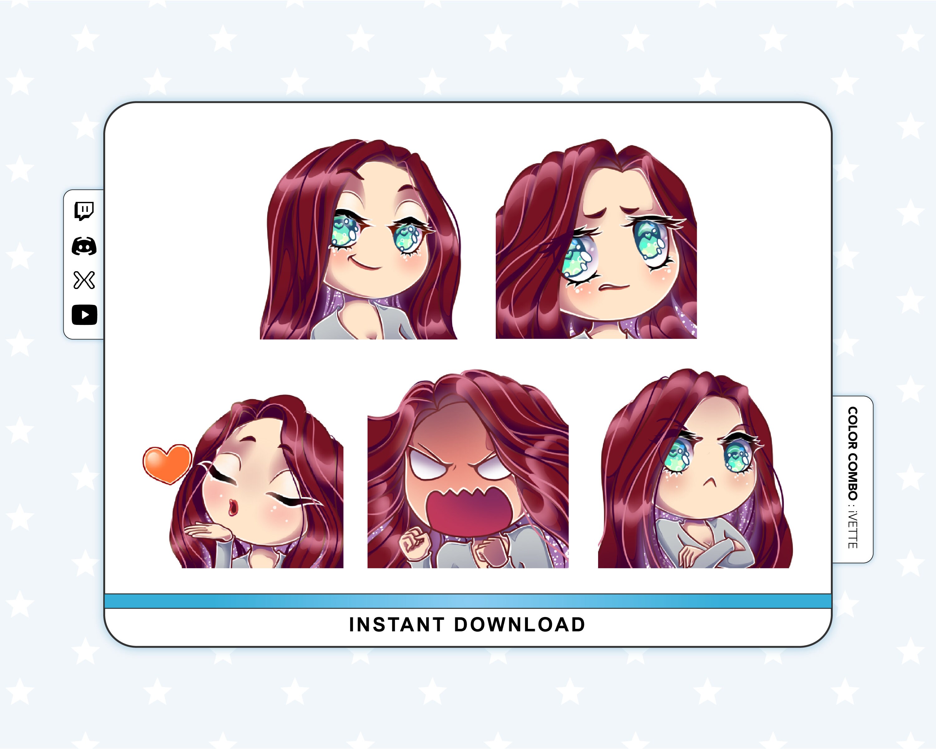 Drawing & Illustration Art & Collectibles Digital kawaii stream twitch ...