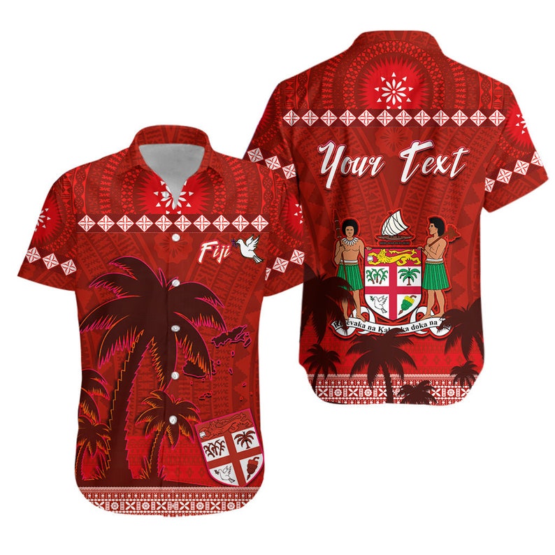 Custom Bula Fiji Matching Hawaiian Shirt and Dress Fijian Tapa Patterns ...