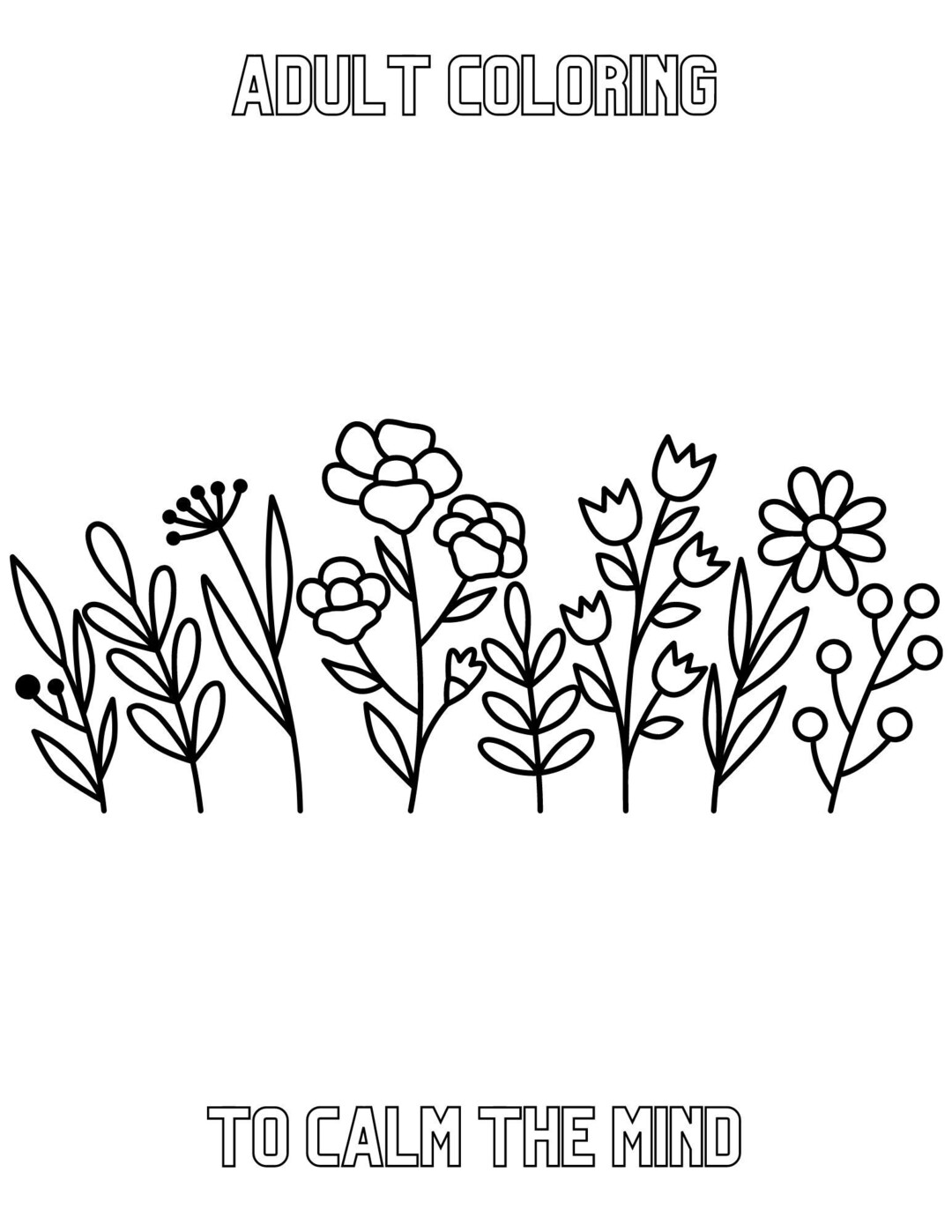 Adult Flower Coloring Pages - Etsy