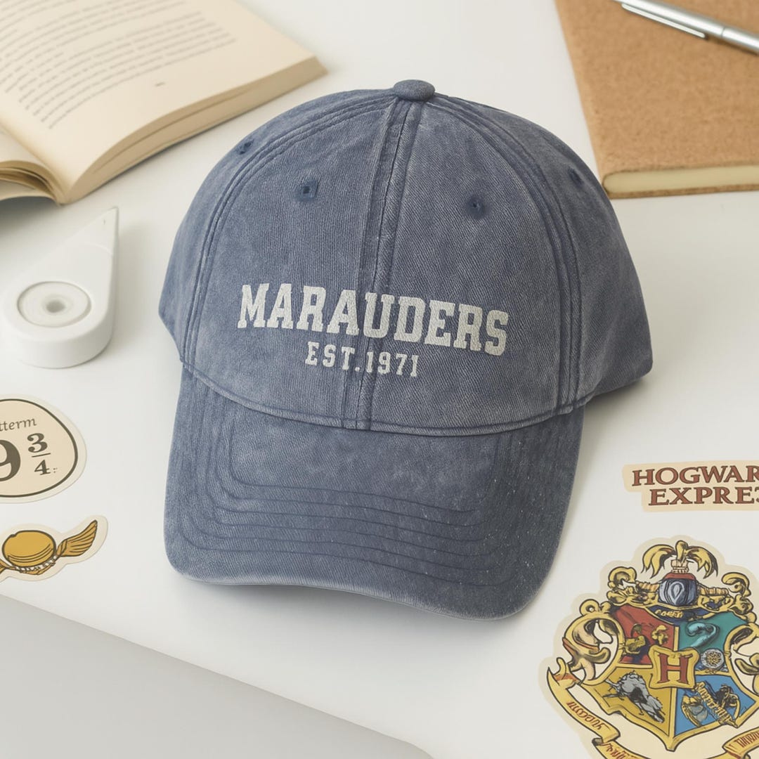 The Marauders Vintage Hat Embroidered Mischief Managed Cap Moony Wizard ...