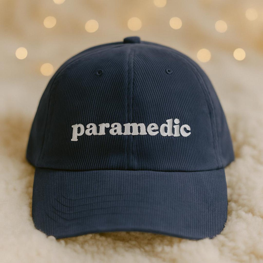 Paramedic Hat Embroidered EMS Gift Corduroy Cap Adjustable Vintage ...