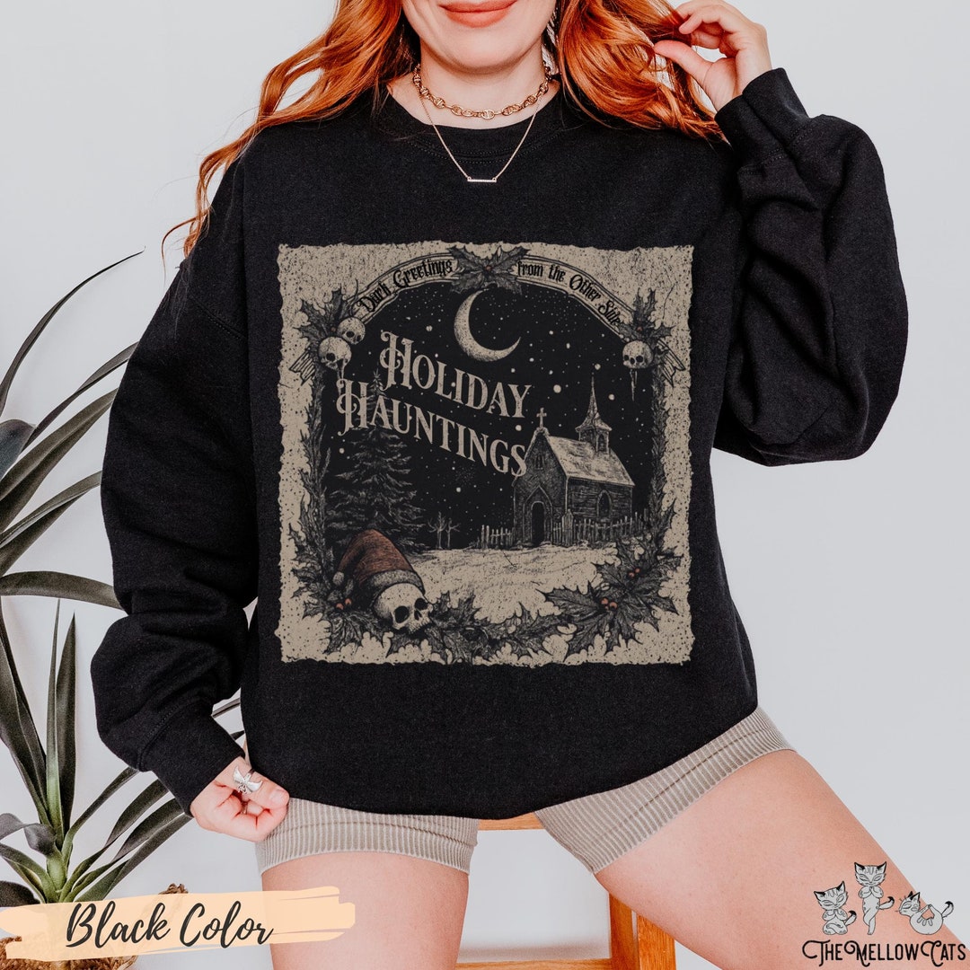 Goth Christmas Sweater, Summoning the Holiday Spirit Sweatshirt, Witchy ...
