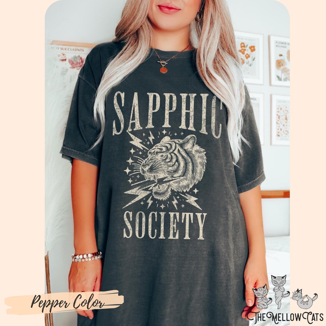 Sapphic Lesbian Pride Shirt, Lesbian Tiger Comfort Colors Lgbtq Lesbian ...