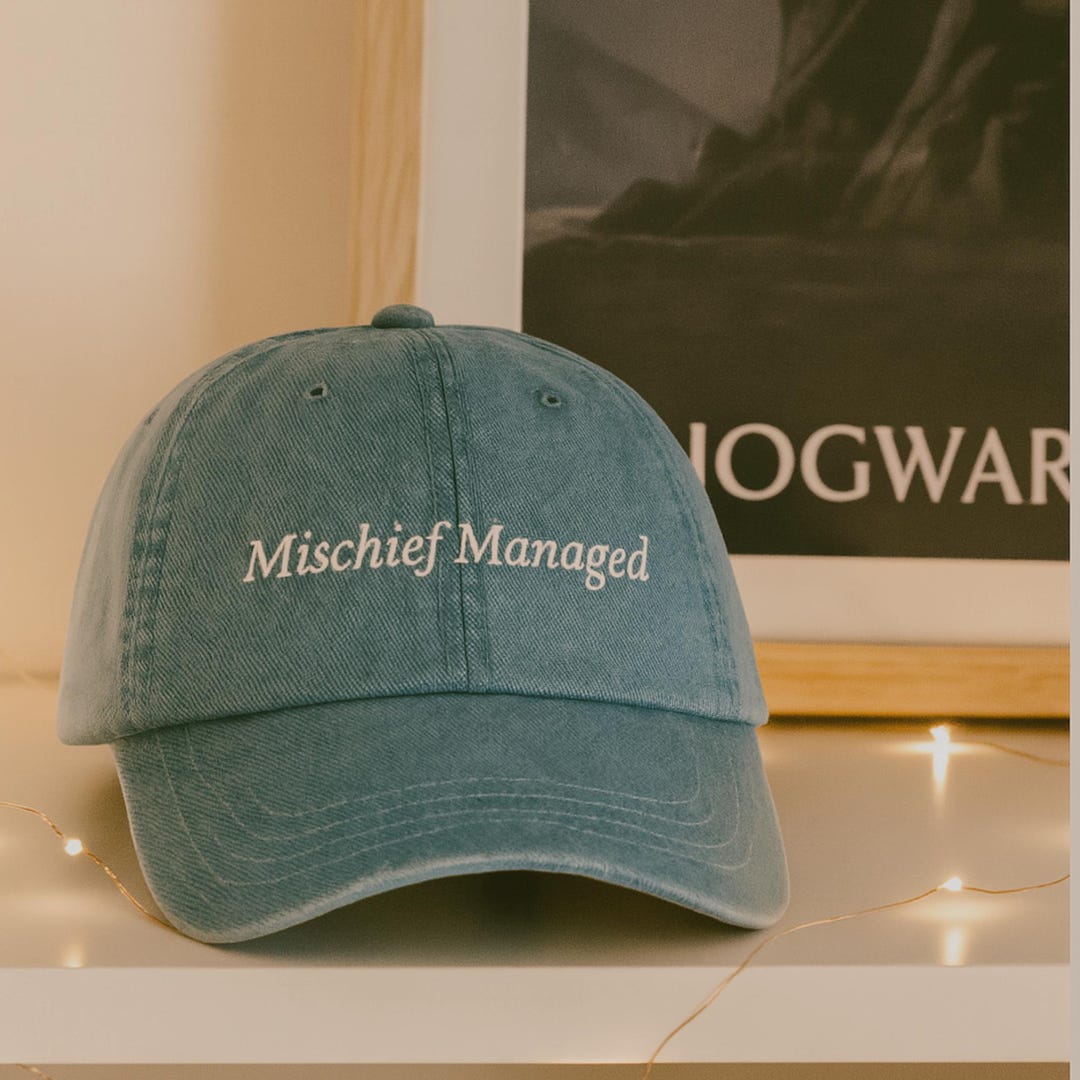 Mischief Managed Denim Hat the Marauders Embroidered Cap Moony Wizard ...
