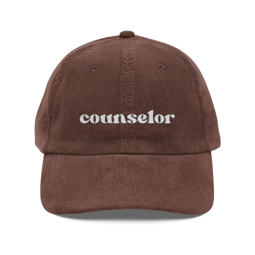Counselor Hat Embroidered Therapist Gift Mental Health Corduroy Cap ...