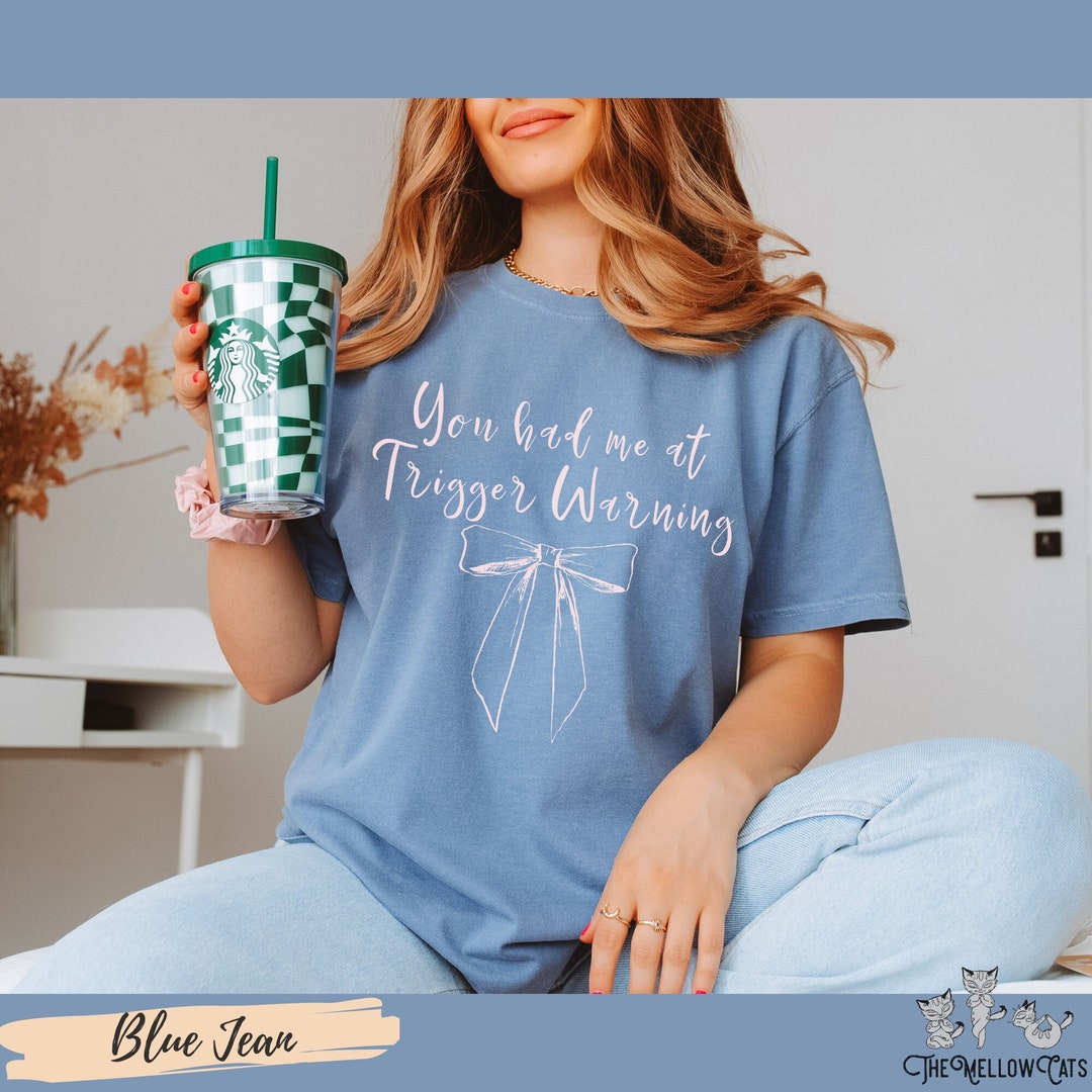 Trigger Warnings Bookish Comfort Colors Tee, Coquette Romance Reader ...