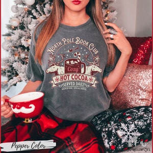 Santa Bookish Christmas Librarian Comfort Colors® Tee Merry Bookmas ...