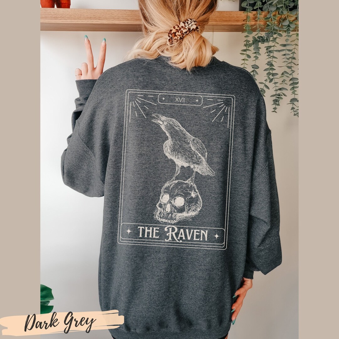 Edgar Allan Poe Sweatshirt, the Raven Reading Sweater, Nevermore Dark ...