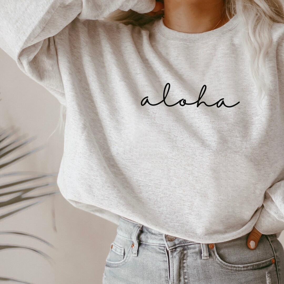 Aloha Hawaii Sweater, Aloha Crewneck Sweatshirt Hawaii Sweatshirt, Gift ...