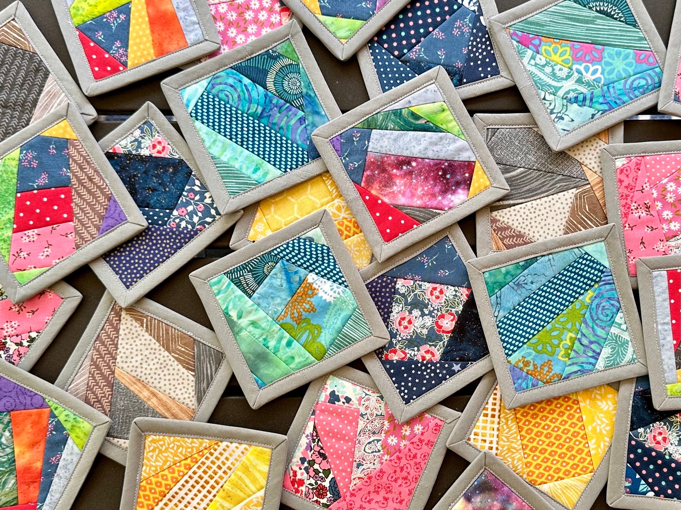 Quilted Coasters | Fabric Coasters | Up-cycled Denim | Denim Coasters ...