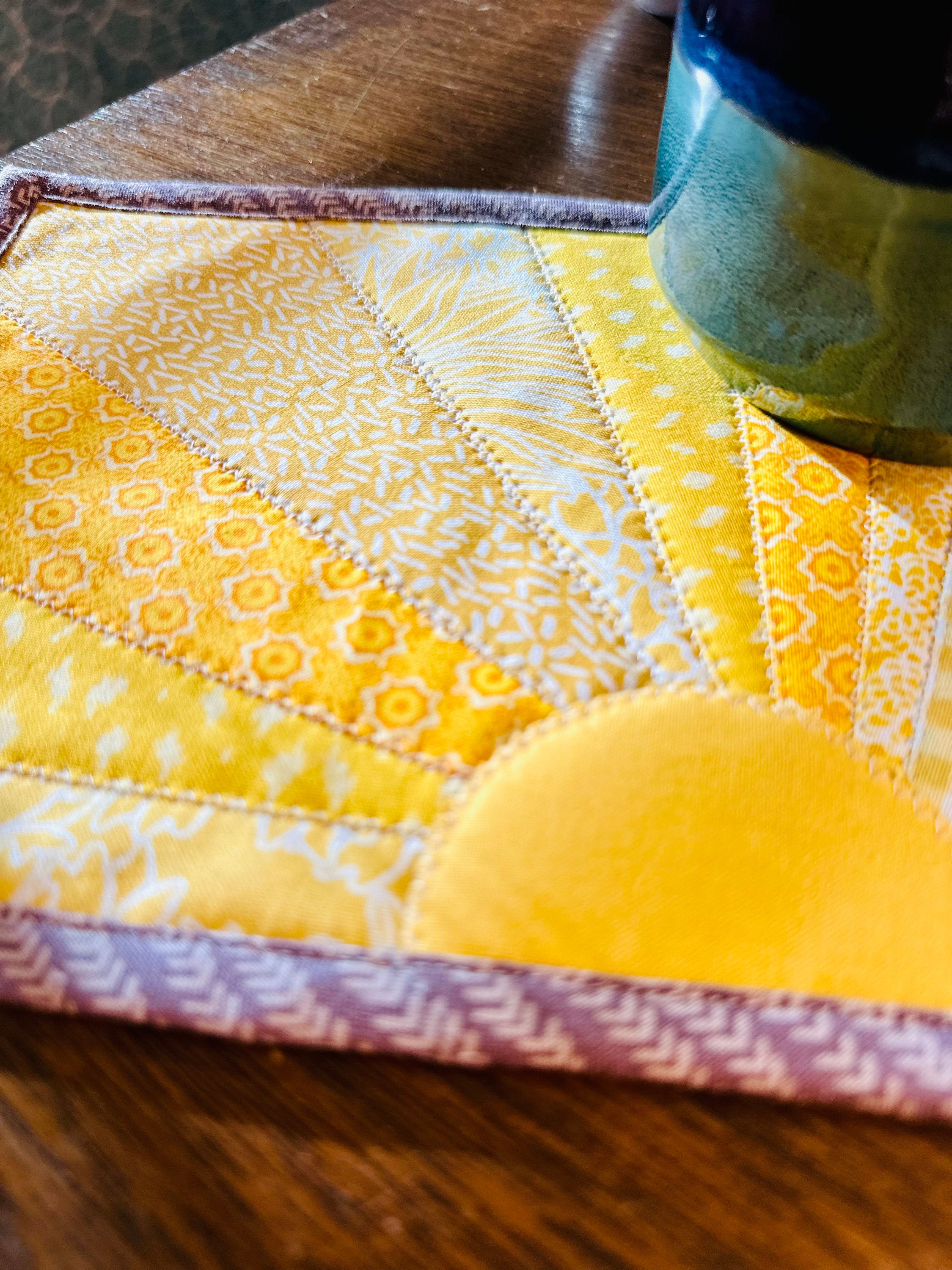 Mug Rug Plant Mat Mug Mat Snack Mat Mug Rug Quilted Coffee Mug Rug ...
