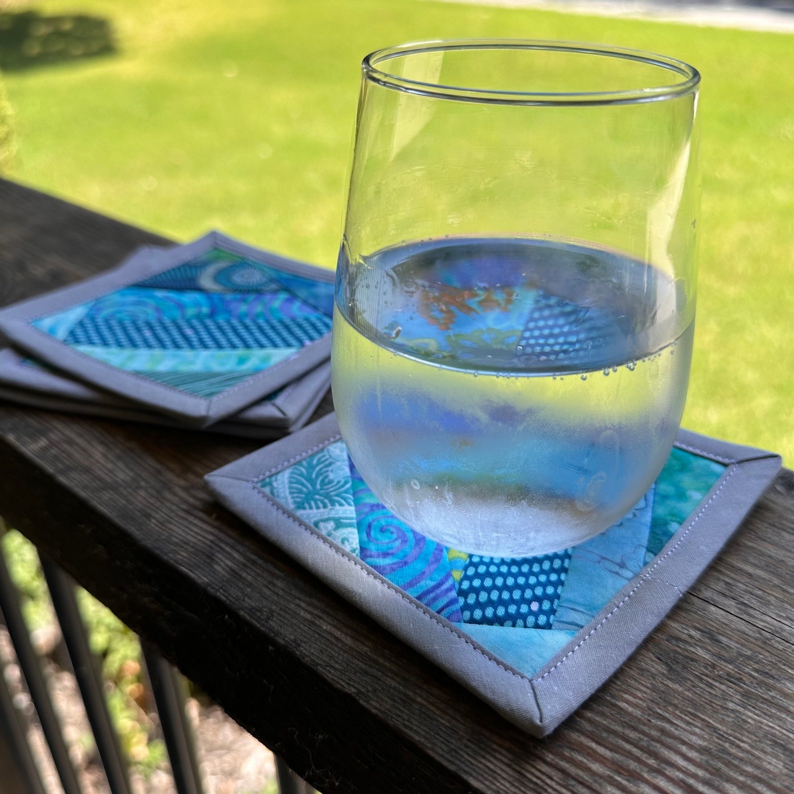 Quilted Coasters | Fabric Coasters | Up-cycled Denim | Denim Coasters ...