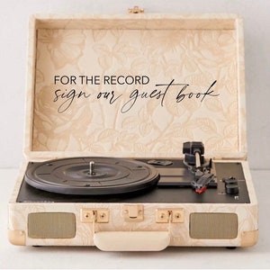 Wedding Guestbook, Vinyl Record Player Suitcase Creme - Etsy
