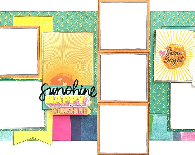 Sunshine Happy Sunshine 12x12 Scrapbook Page Kit - Etsy