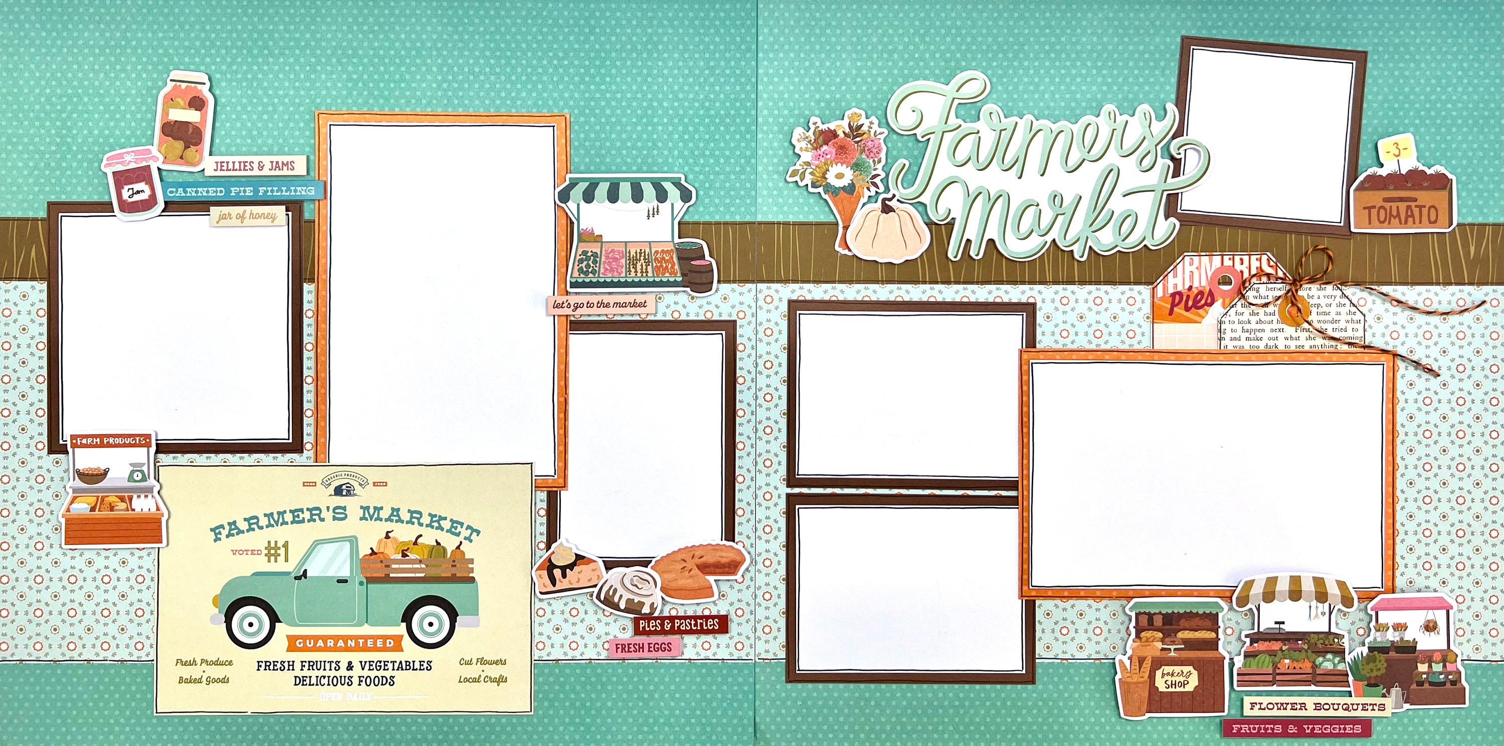 Farmer's Market 12x12 Scrapbook Page Kit - Etsy