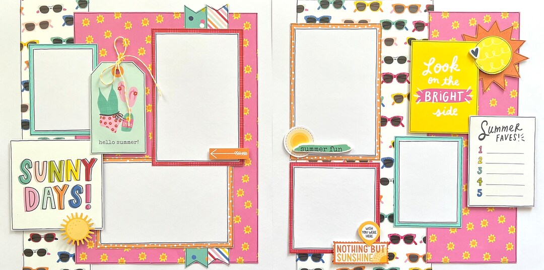 Sunny Days 12x12 Scrapbook Page Kit - Etsy