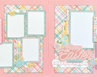 Easter Memories Pink 12x12 Scrapbook Page Kit With Premade Layouts for ...