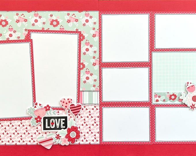 Love - Happy Valentine's Day 12x12 Scrapbook Page Kit - Etsy