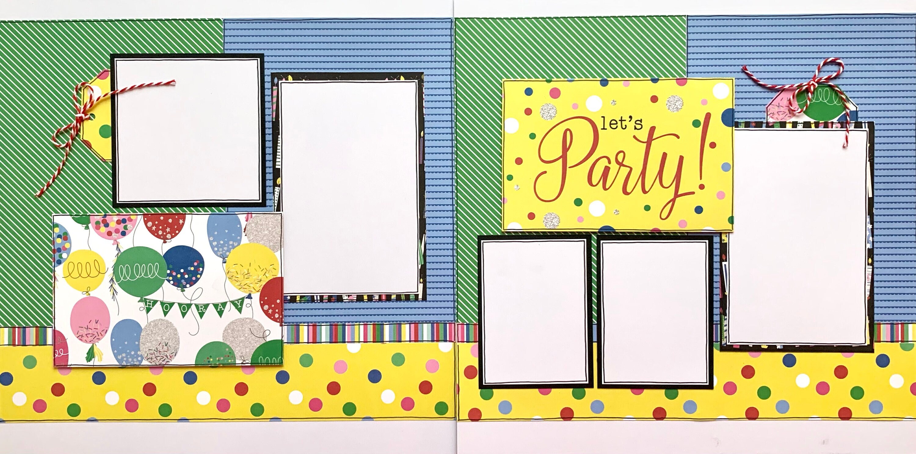 Scrapbook Page Kit Let's Party Premade or DIY Kit,12x12 Scrapbook ...