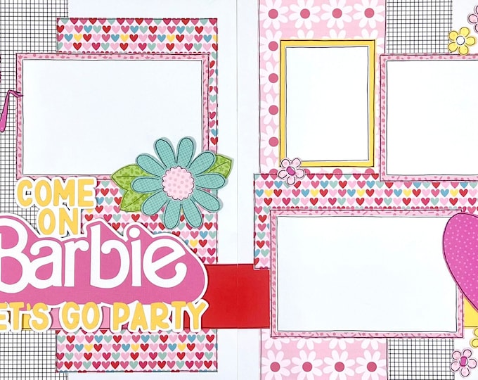 Come on Barbie 12x12 Scrapbook Layout Page Kit - Etsy
