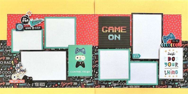 Game on 12x12 Scrapbook Page Kit - Etsy