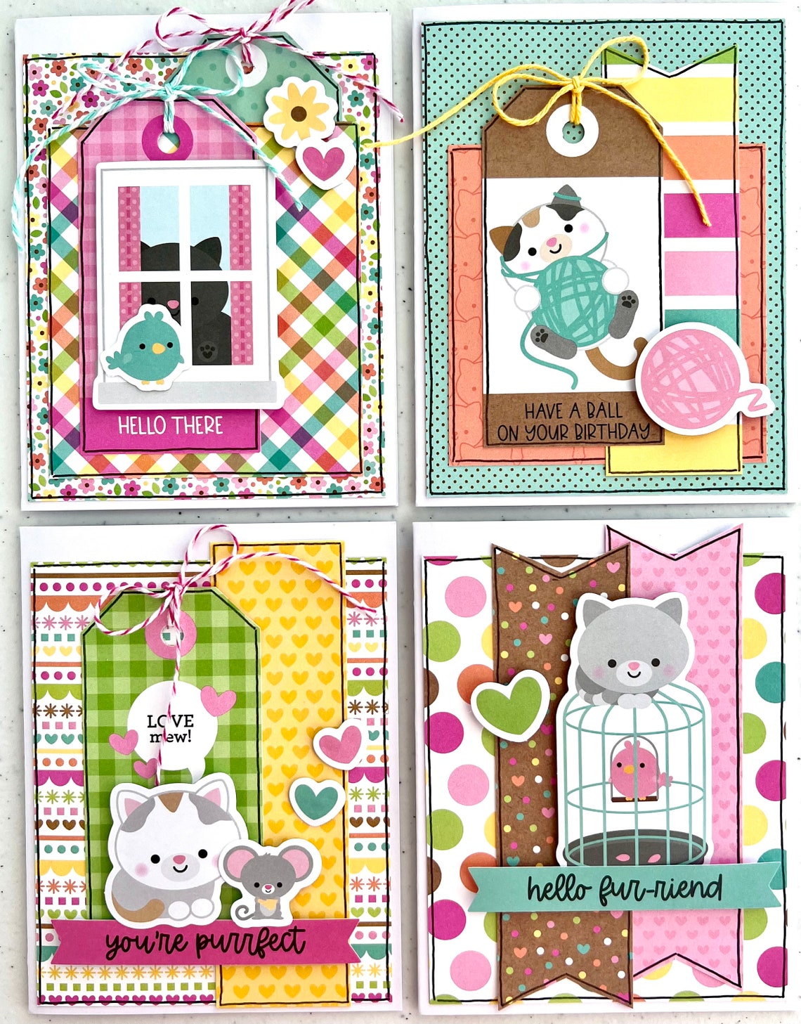 Cat Cards 2 A2 Card Kit - Etsy