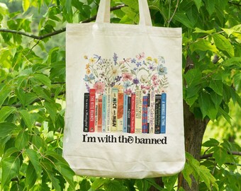 Retro 80s Banned Books Tote Bag, Freedom to Read Activism Totebag ...