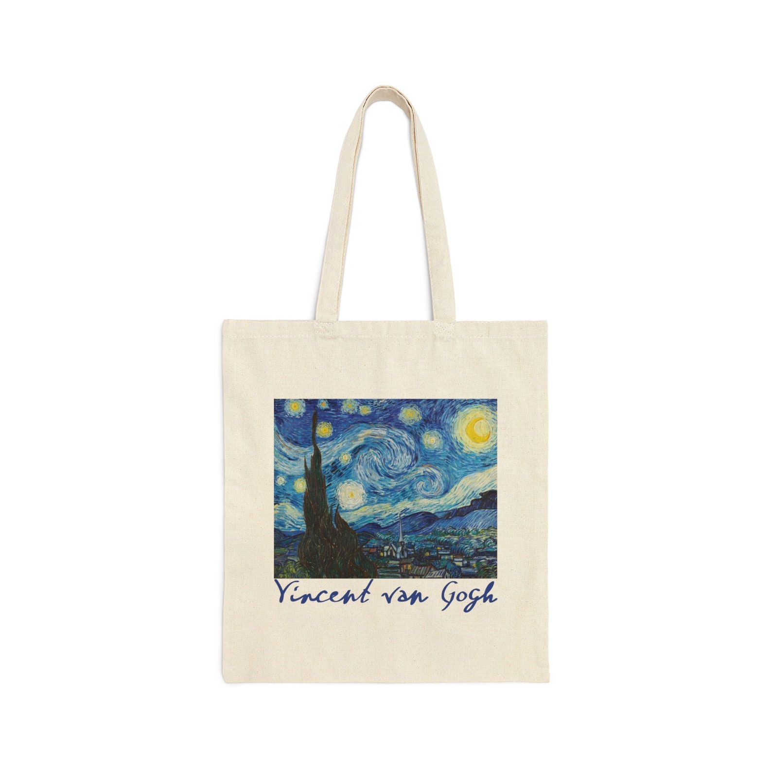 Van Gogh Tote Bag | "starry Night" | Cotton Canvas Shopping Bag - Etsy