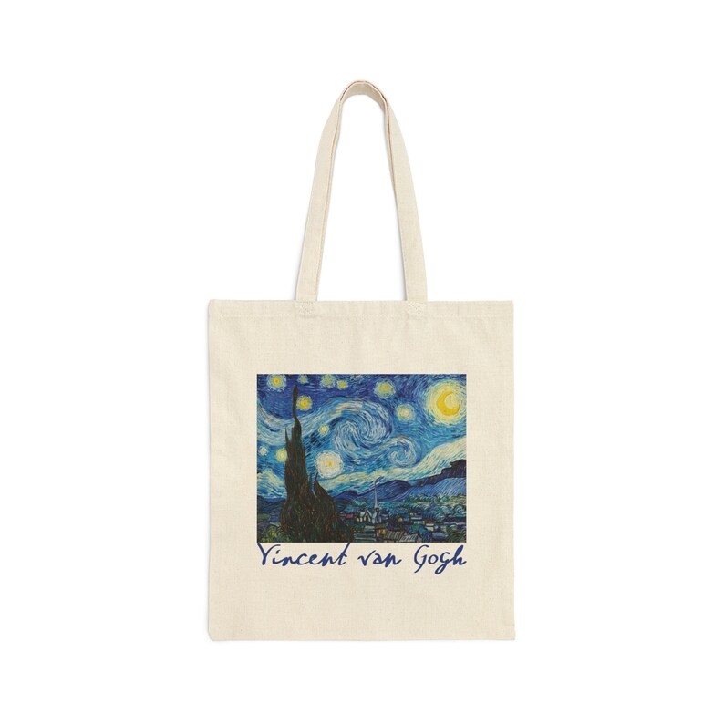 Van Gogh Tote Bag | "starry Night" | Cotton Canvas Shopping Bag - Etsy
