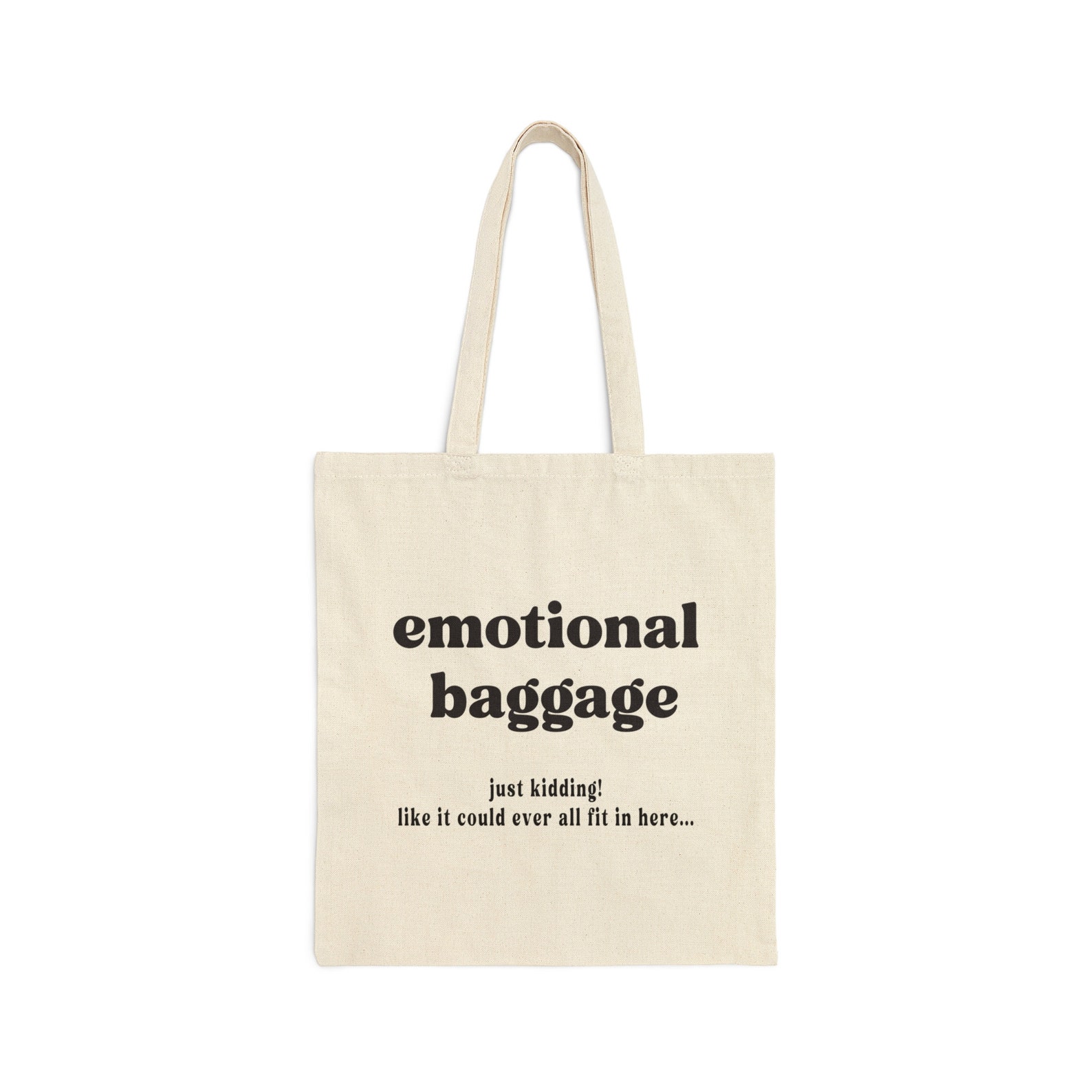 Emotional Baggage, Funny Canvas Tote Bag, Ironic and Fun Shopping Bag ...