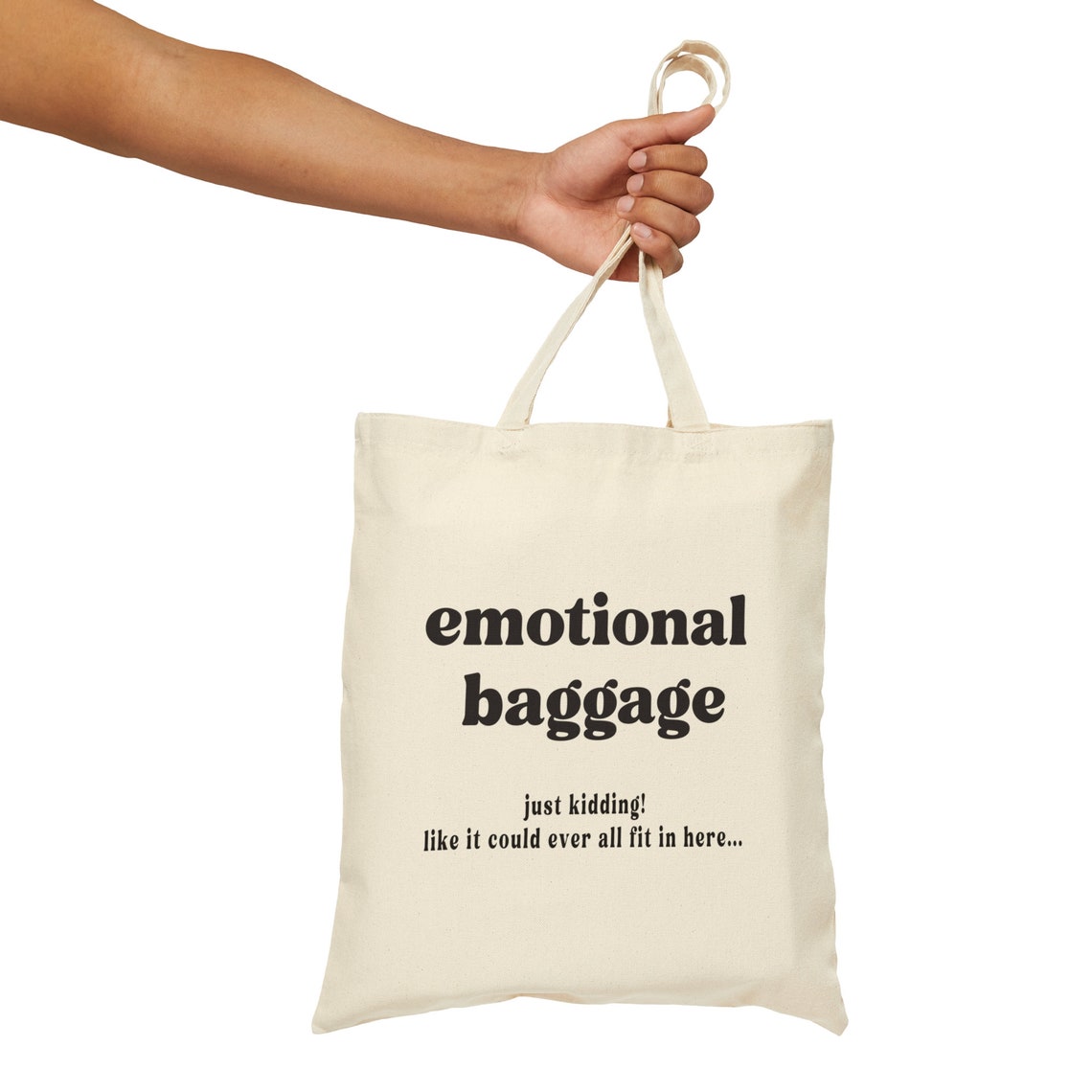 Emotional Baggage, Funny Canvas Tote Bag, Ironic and Fun Shopping Bag ...