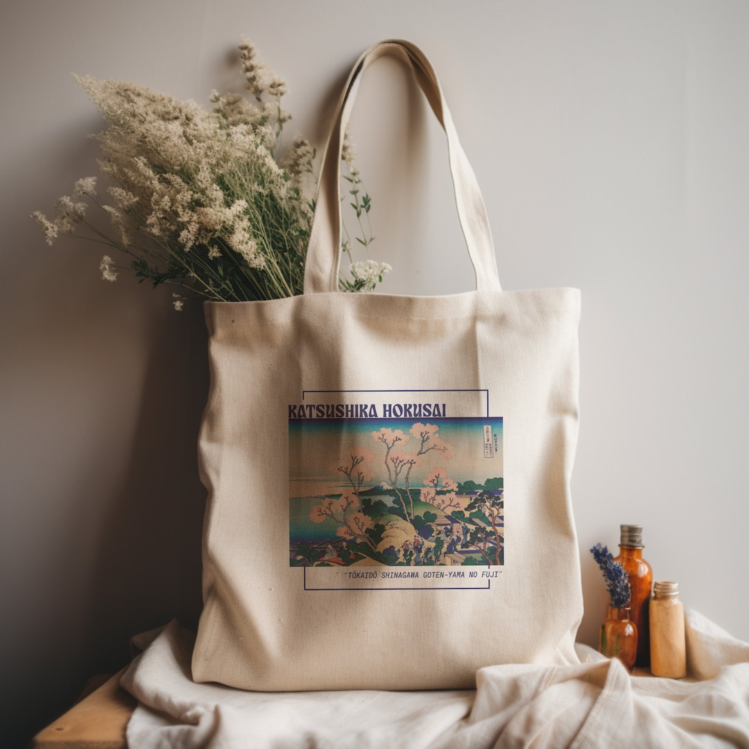 Hokusai Inspired Tote Bag | Fuji From Gotenyama at Shinagawa on the ...