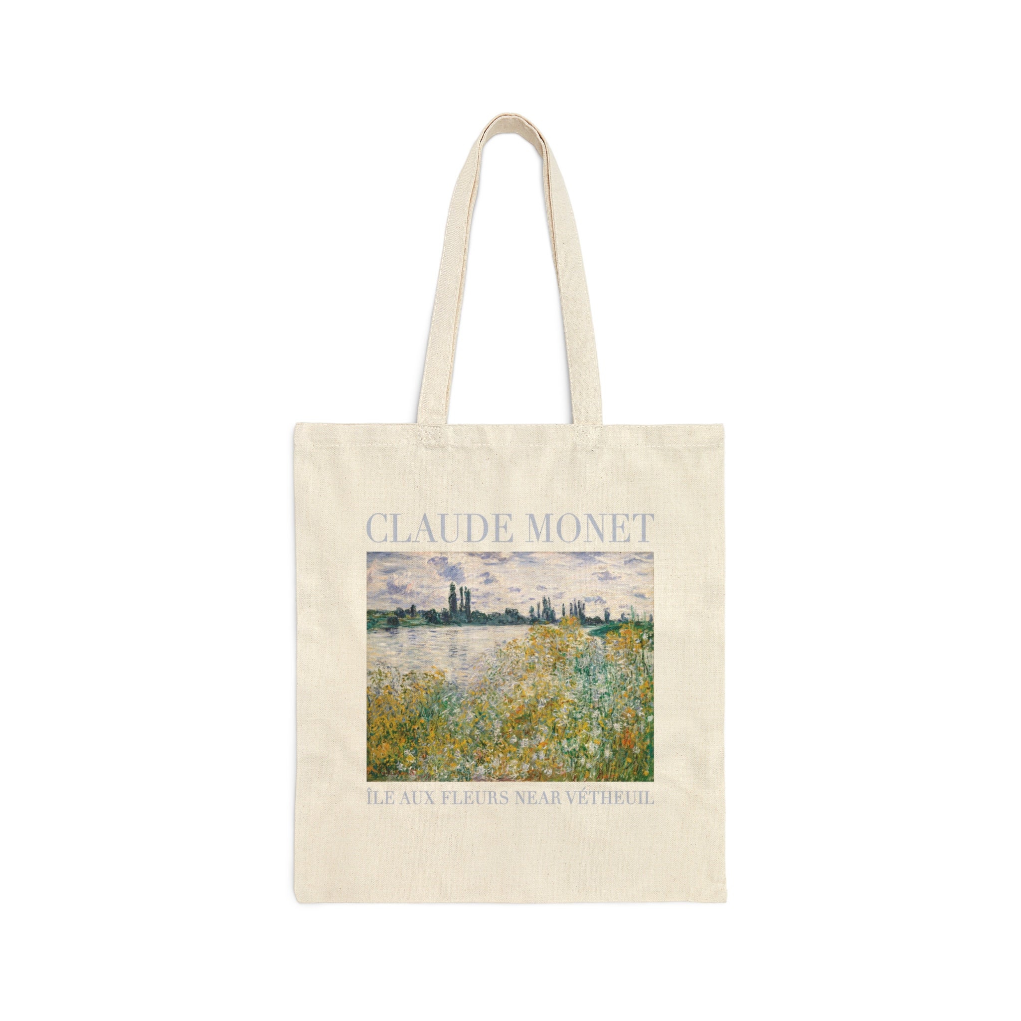 Claude Monet Cotton Canvas Tote Bag | "Île Aux Fleurs Near Vétheuil ...