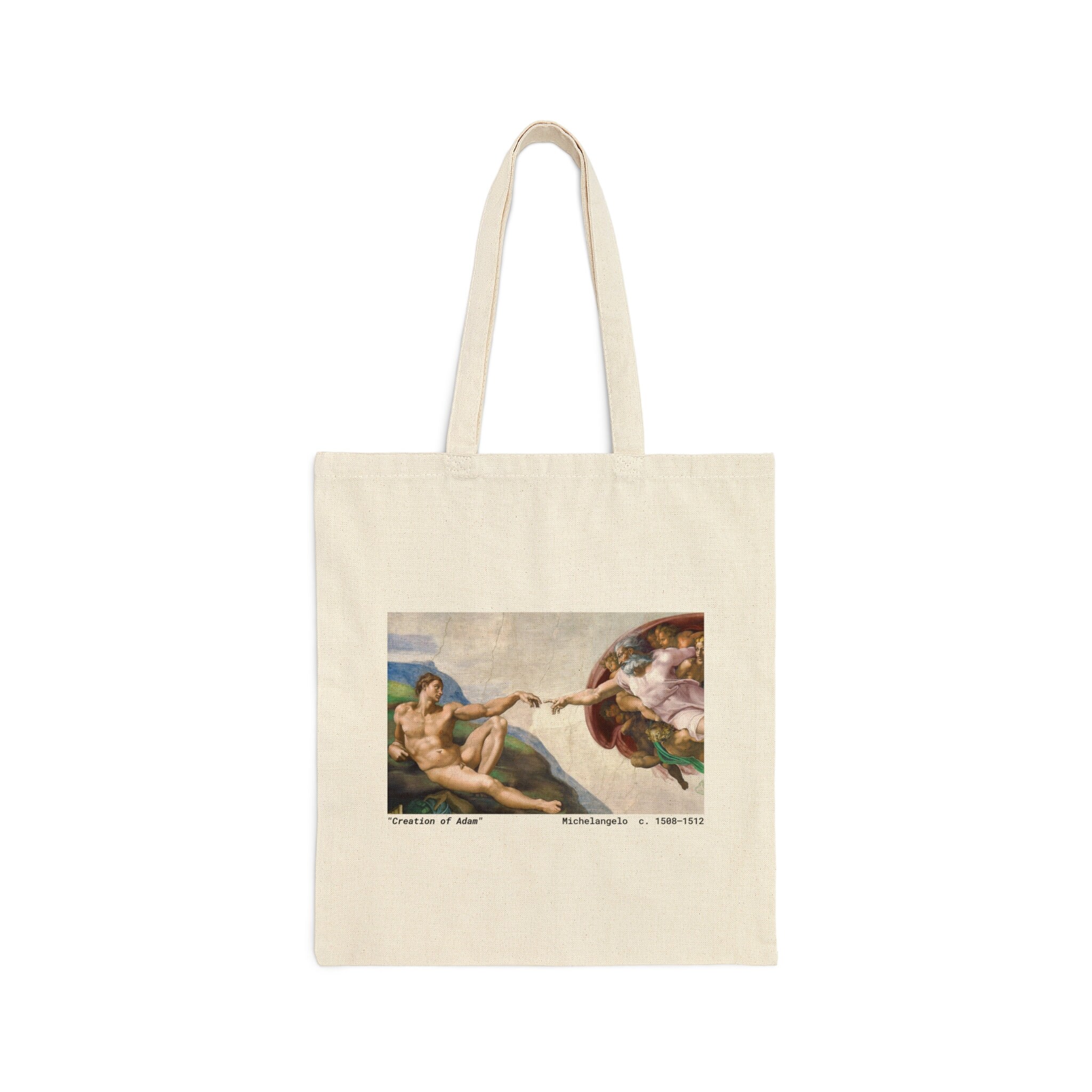 The Creation of Adam Cotton Canvas Tote Bag Michelangelo Renaissance ...