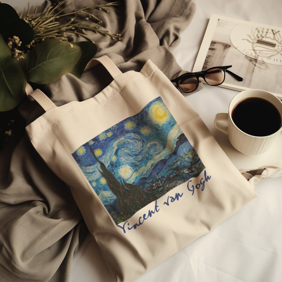Van Gogh Tote Bag | "starry Night" | Cotton Canvas Shopping Bag - Etsy