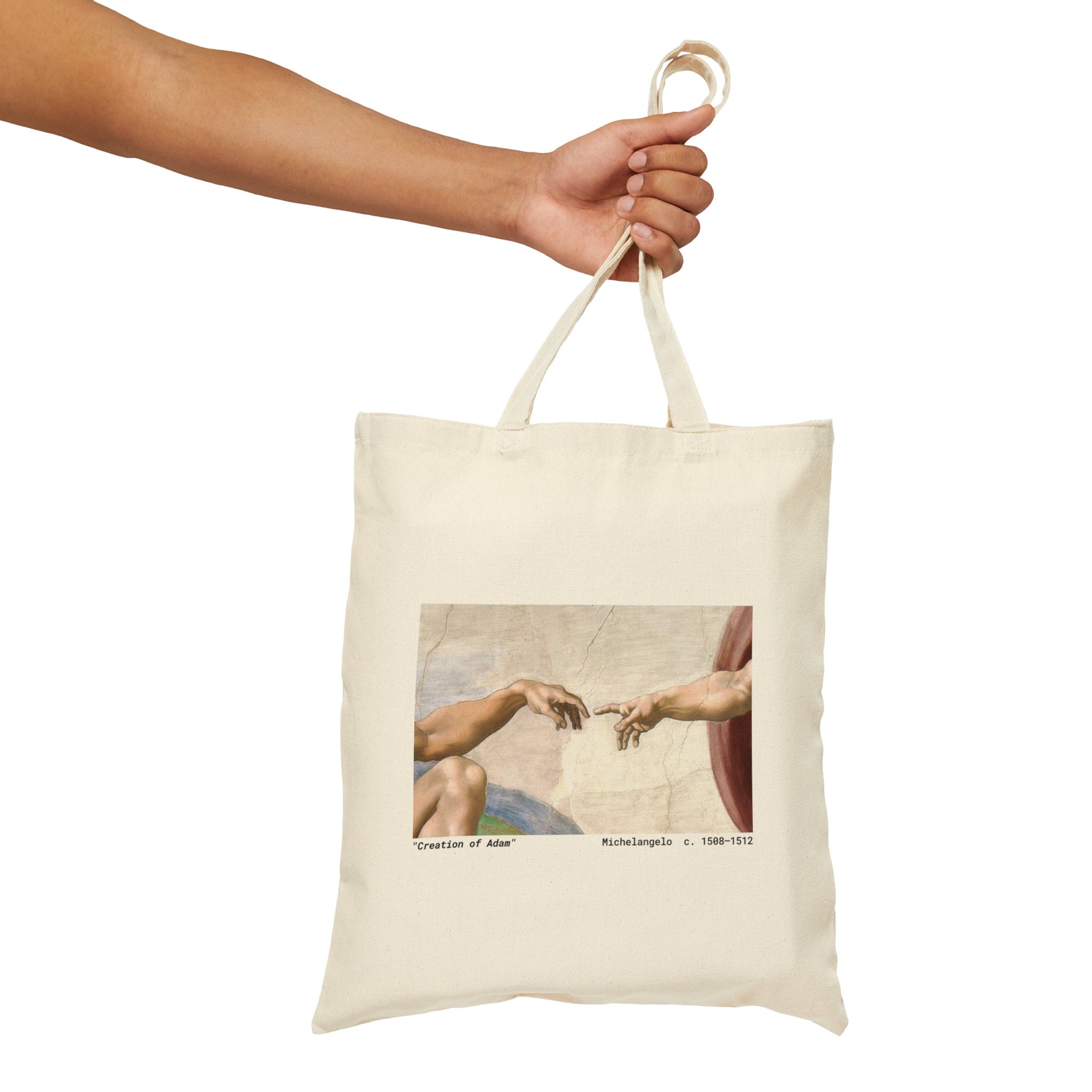 The Creation of Adam Cotton Canvas Tote Bag | Michelangelo ...