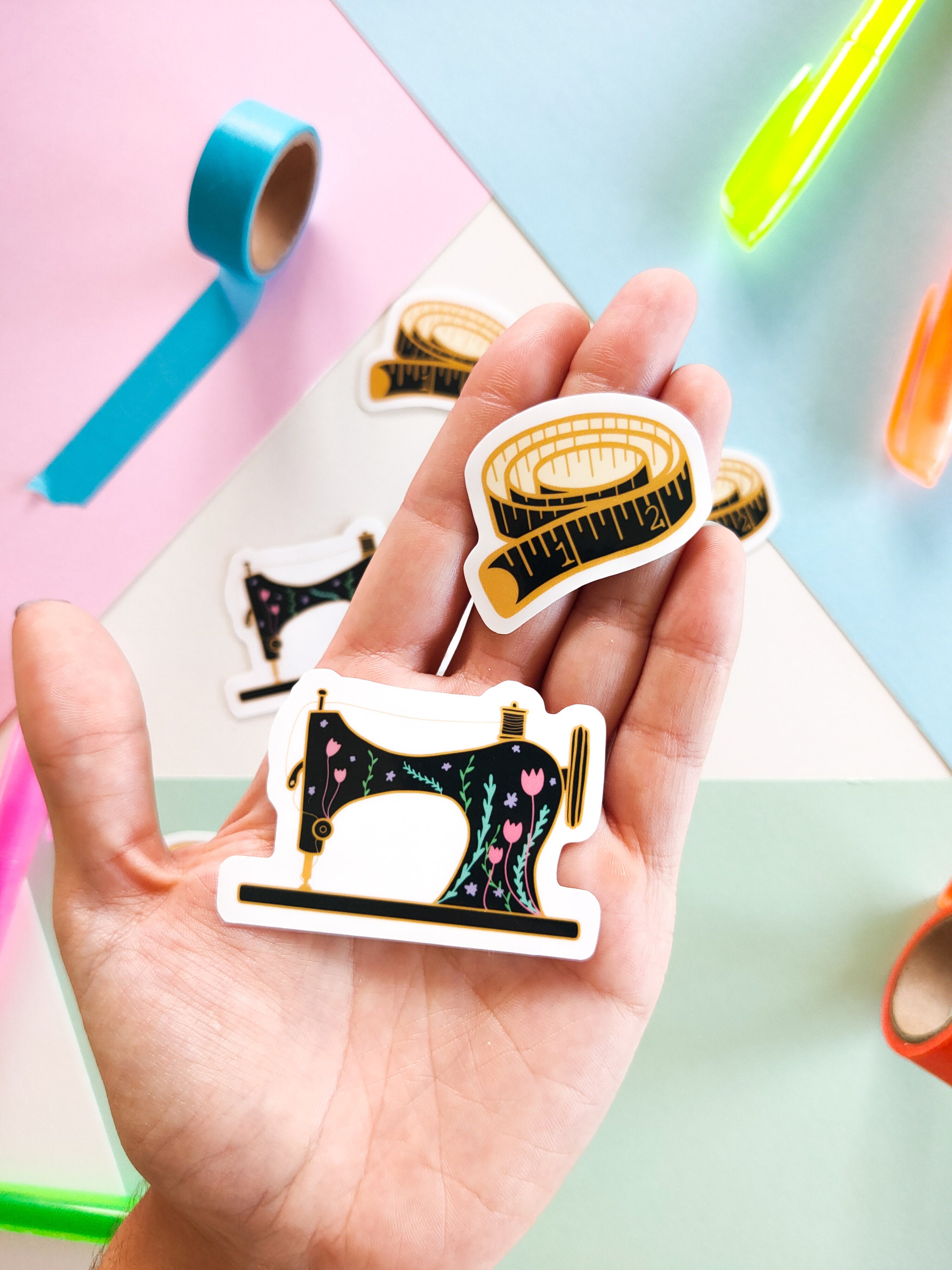 Sewing Sticker Set Sewing Tape Sticker Sewing Machine Cute | Etsy