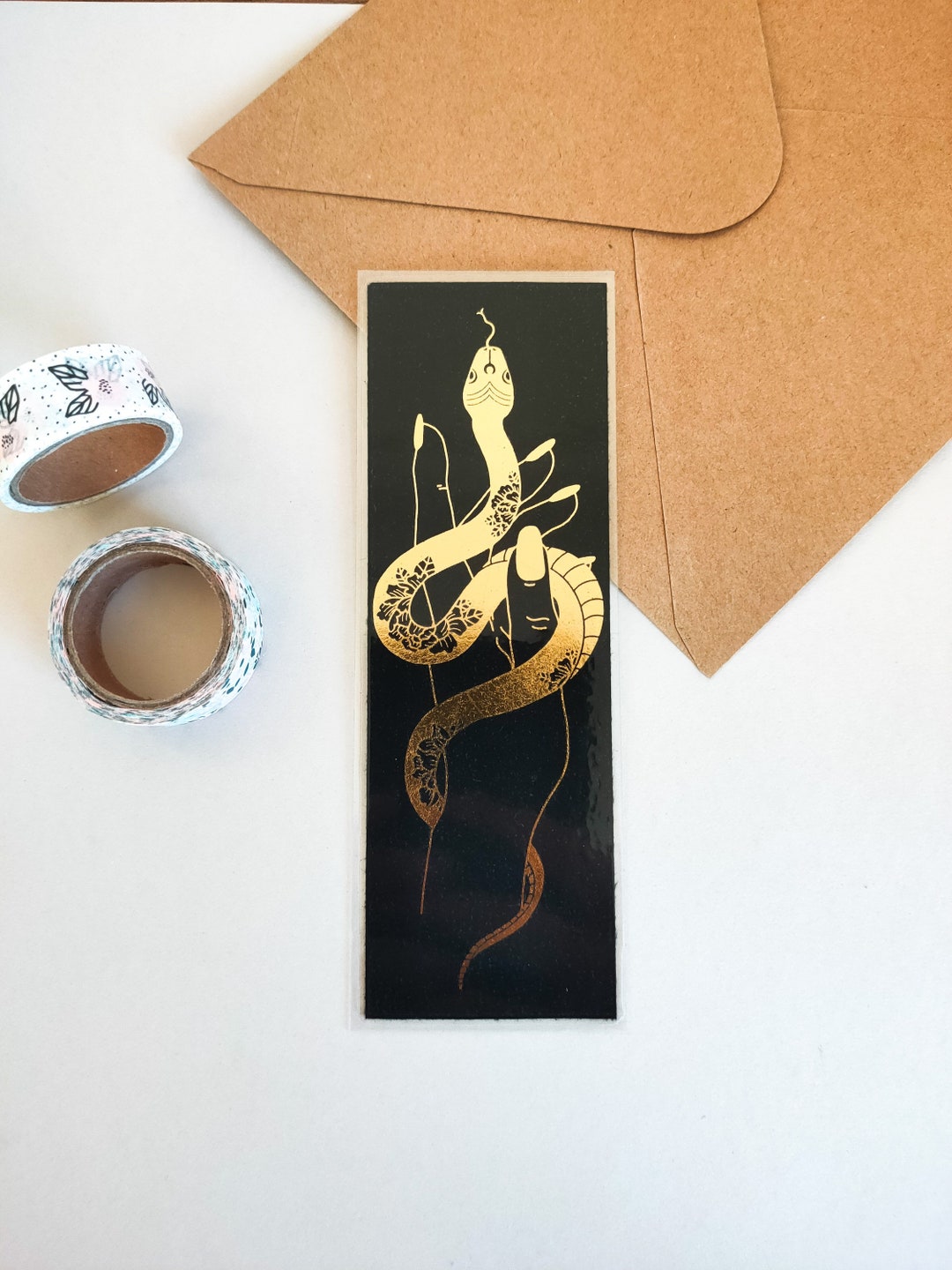 Snake Hand Bookmark, Serpent Bookmark, Foil Bookmark, Gothic Bookmark ...