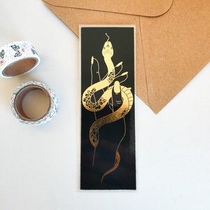 Snake Hand Bookmark, Serpent Bookmark, Foil Bookmark, Gothic Bookmark ...