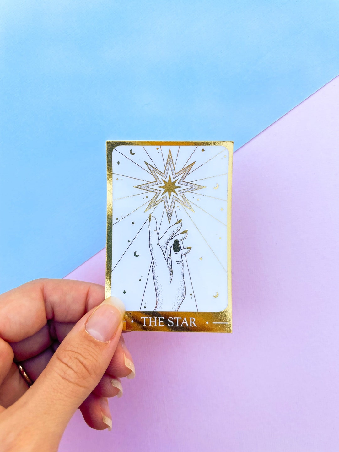 The Star Tarot Sticker, Tarot Sticker, Gold Foil Sticker, Celestial Art ...