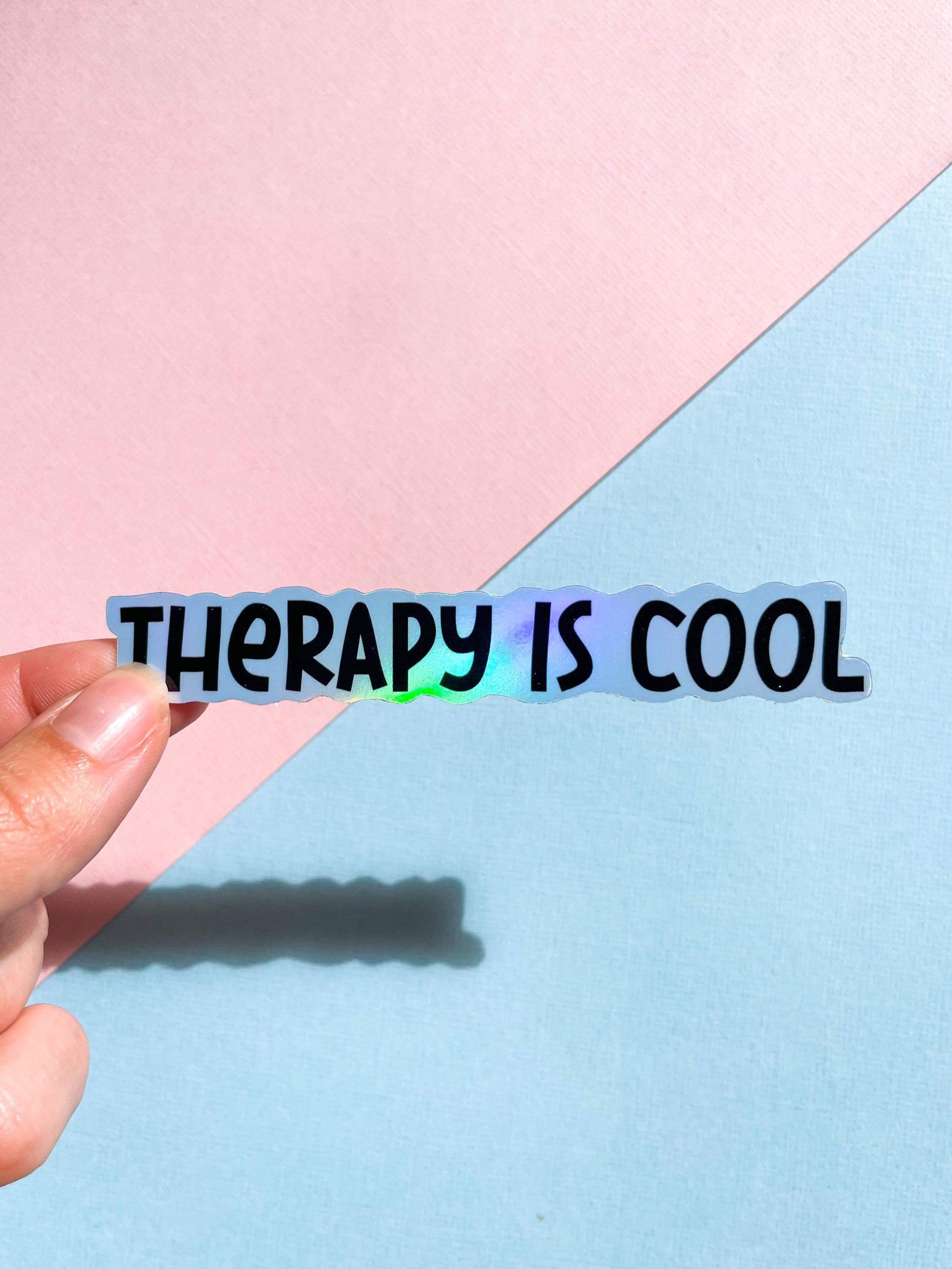 Therapy is Cool Sticker Holographic Sticker Waterproof - Etsy Australia