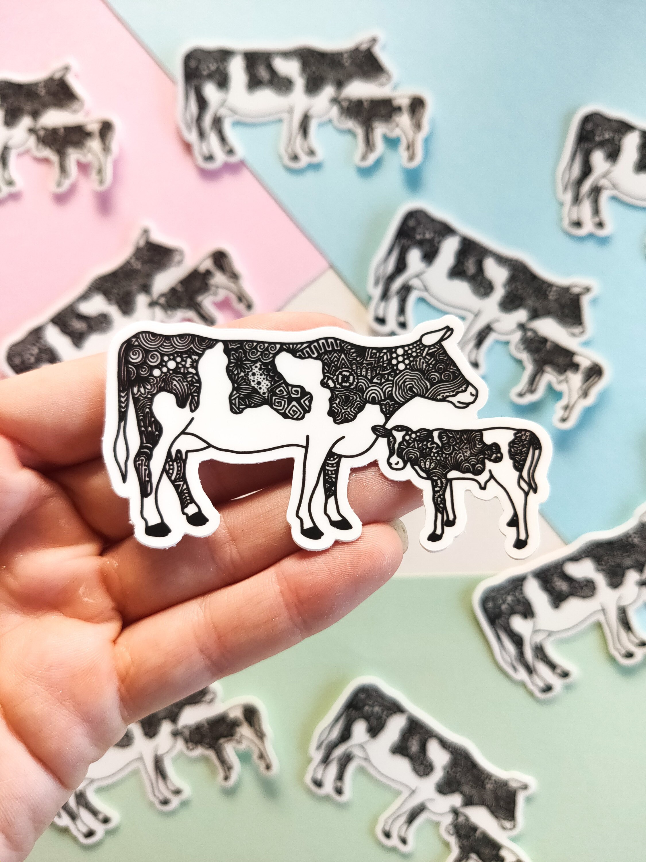 Cow Vinyl Sticker Cow Sticker Cute Cow Sticker Laptop - Etsy Canada
