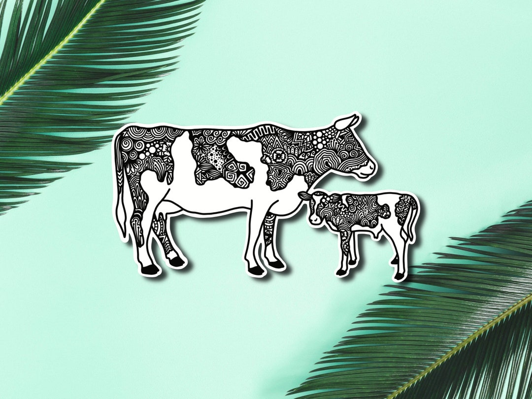 Cow Vinyl Sticker Cow Sticker Cute Cow Sticker Laptop - Etsy