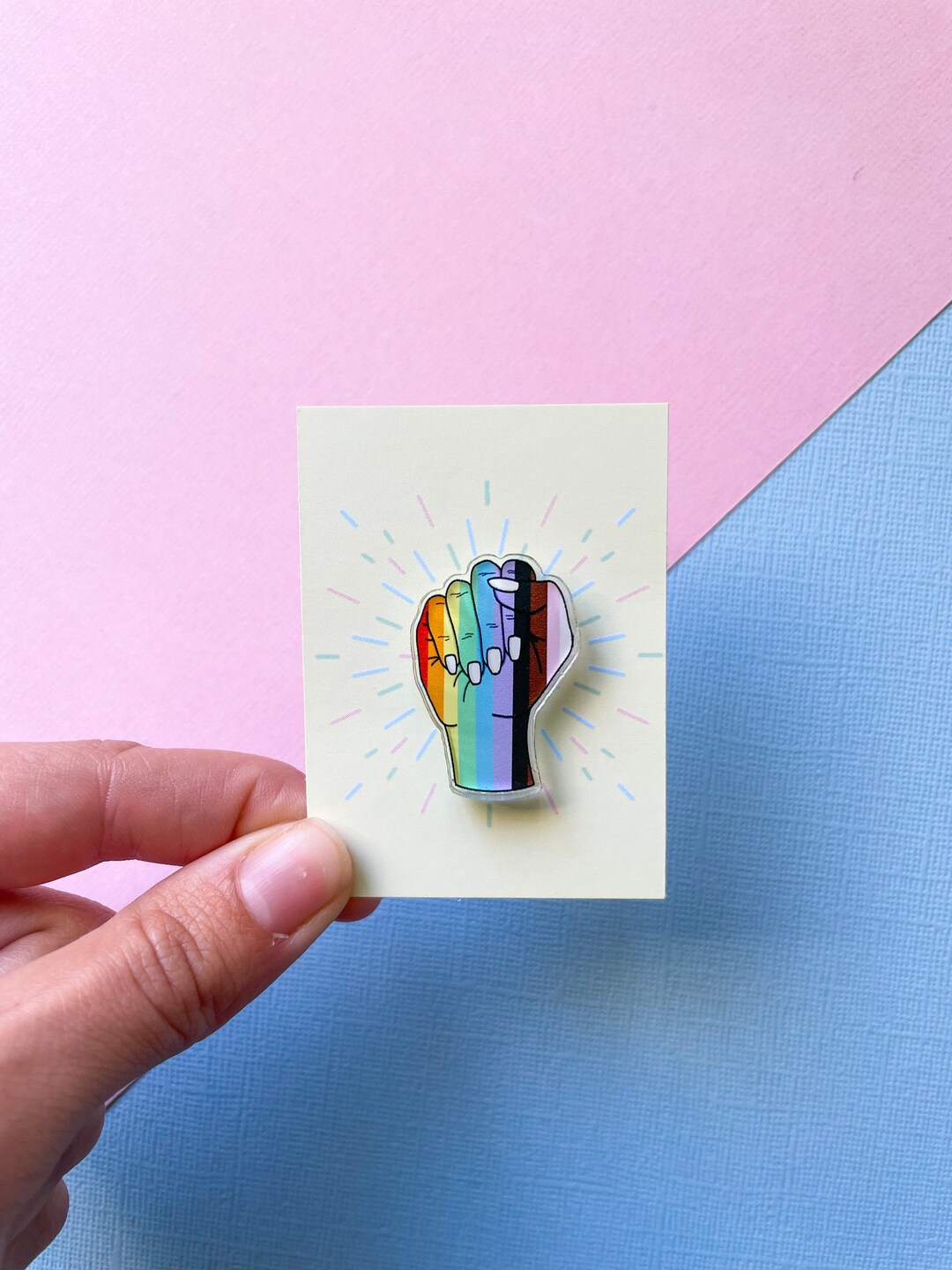 LGBTQ Pin Badge Pride Acrylic Pin Inclusive Rainbow Pin Gay - Etsy
